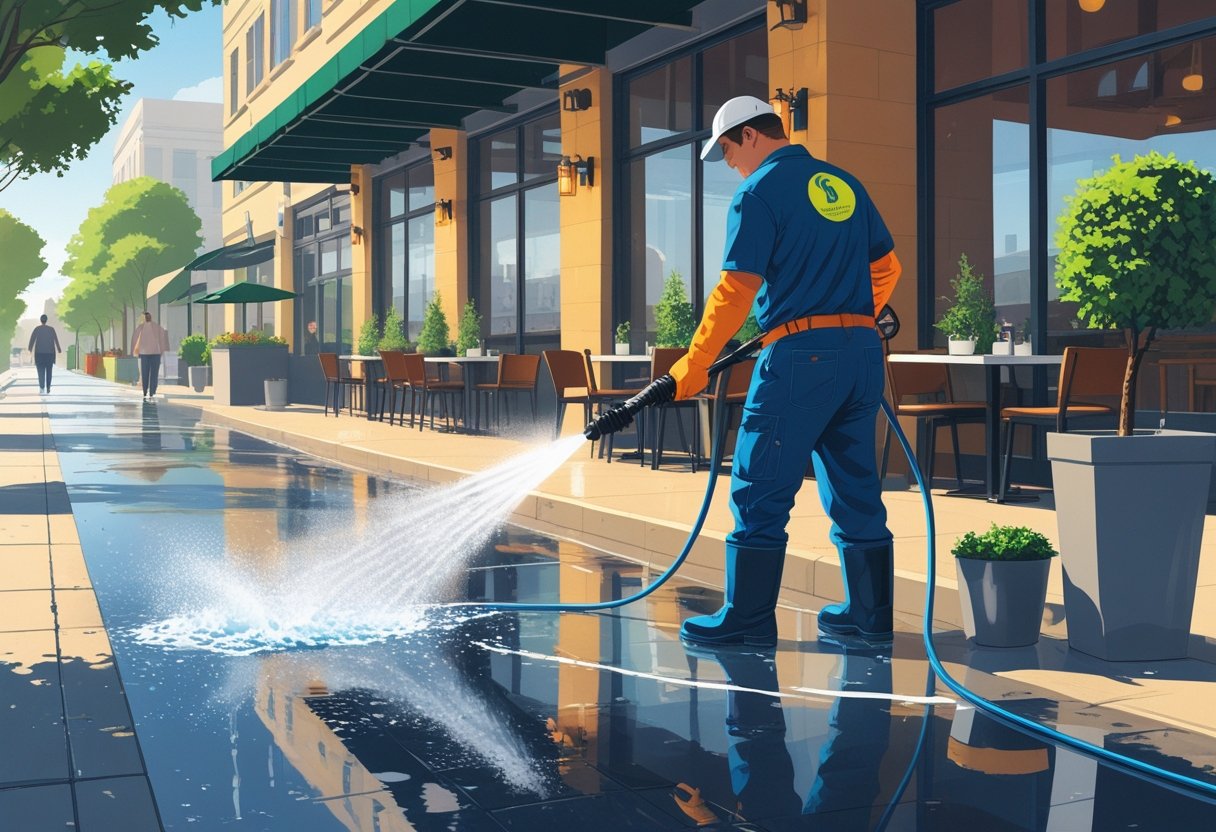 Sidewalk and Pavement Pressure Washing for Restaurants Ensuring Clean ...